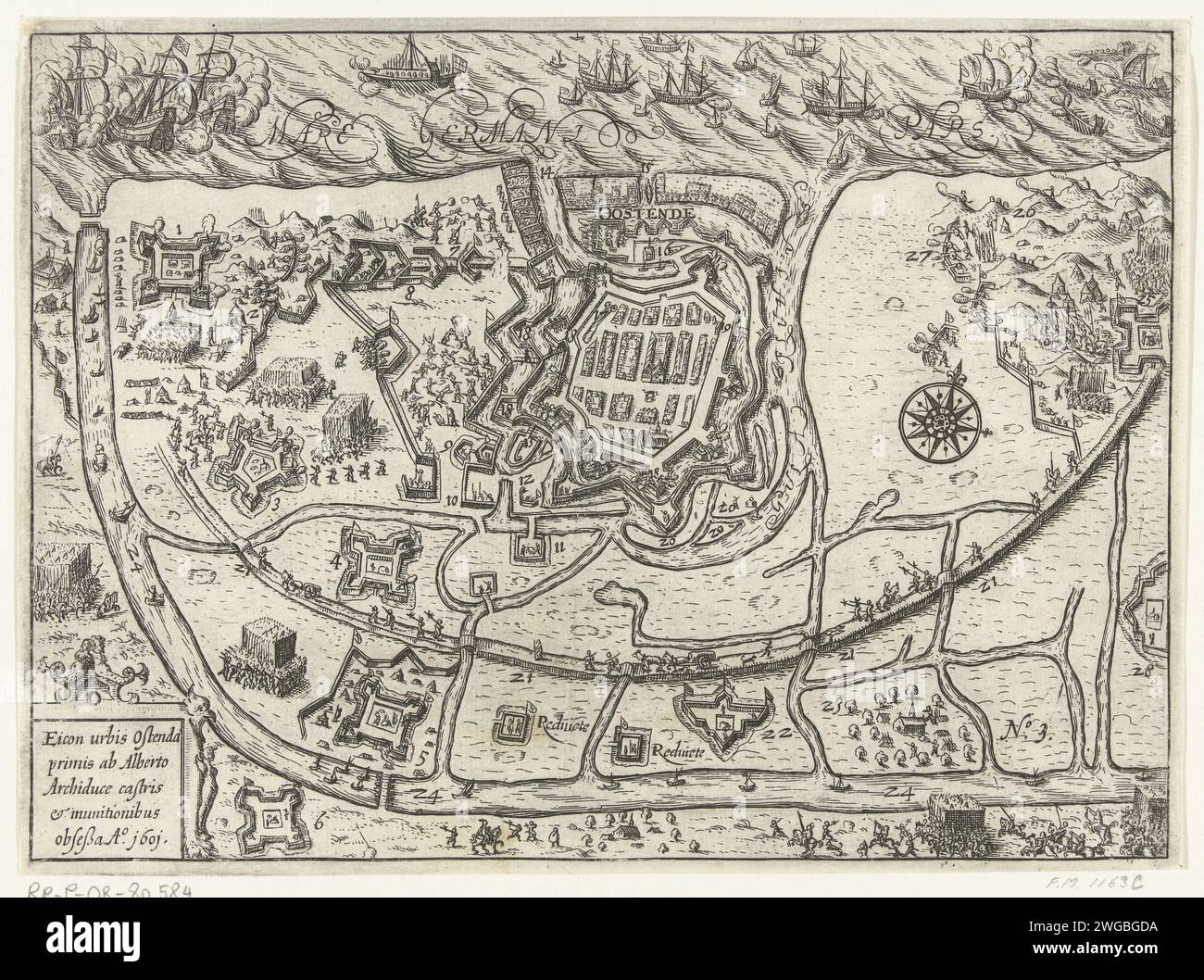 Siege of Ostend, 1601-1604, 1611 - 1613 print Siege of Ostend. Plan of ...