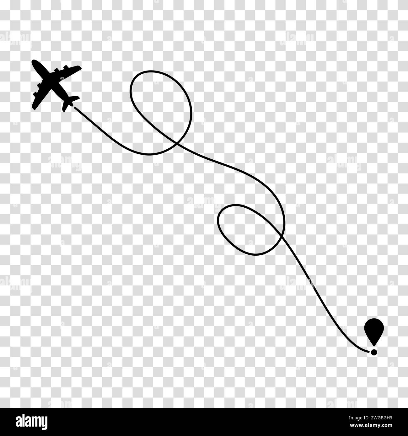 Airplane route plane path. Travel concept. Aircraft tracking. Vector ...