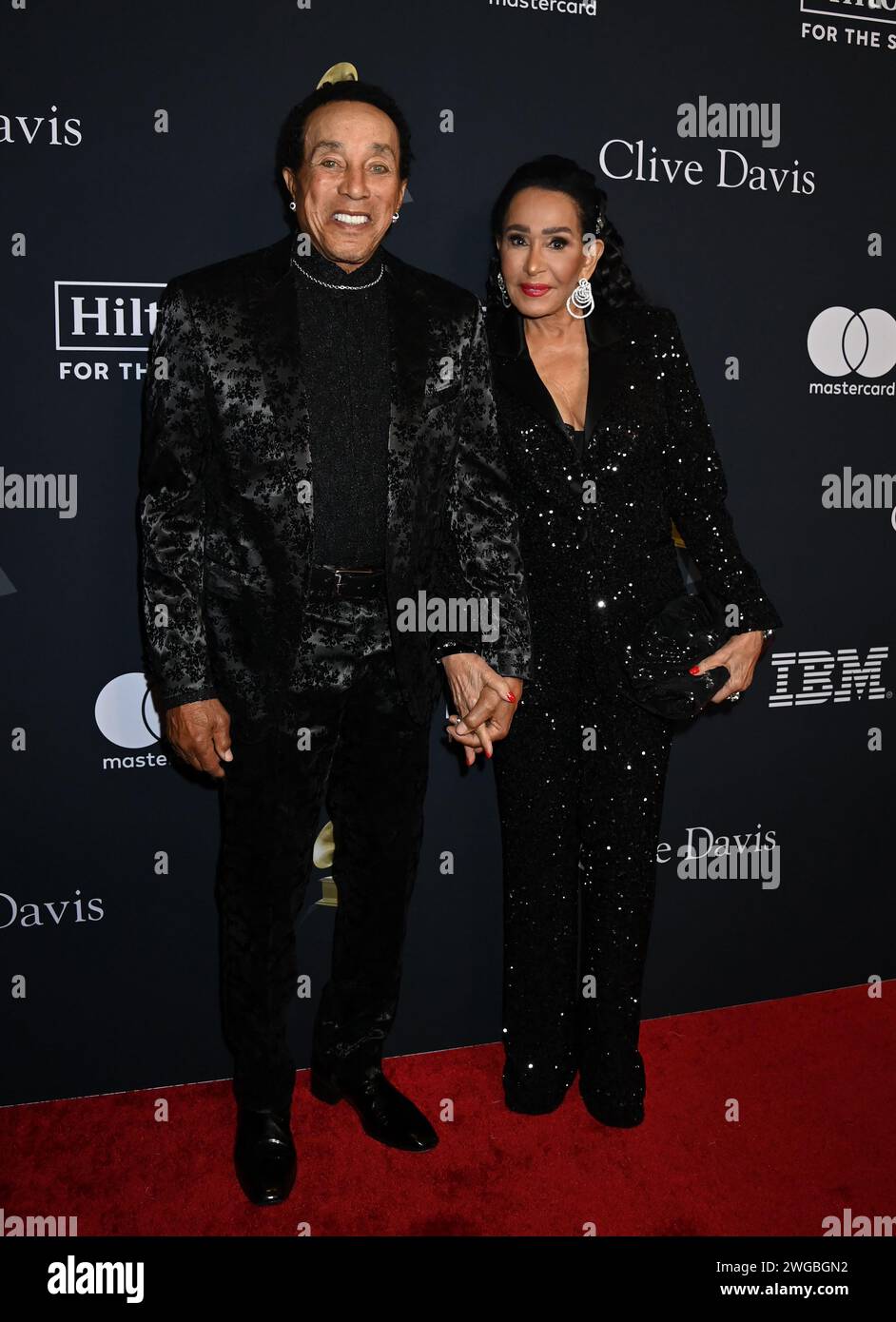 Beverly Hills, USA. 03rd Feb, 2024. Smokey Robinson and Frances ...