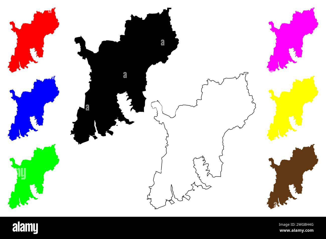 Suqian city (People's Republic of China, PRC) map vector illustration ...