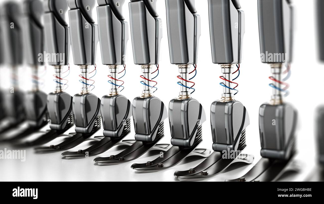 Modern prosthetic legs isolated on white background. 3D illustration ...