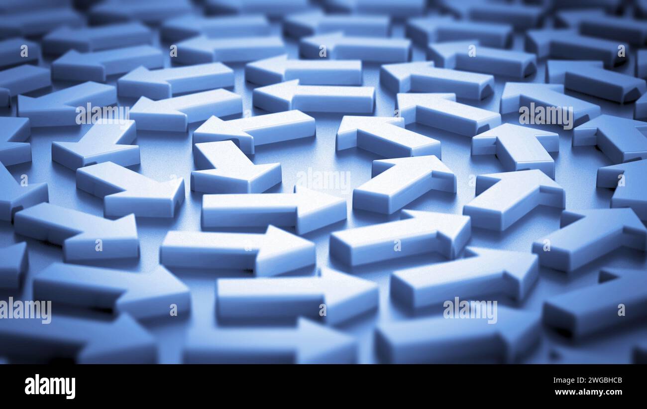 Rotating white arrows in helix form. 3D illustration Stock Photo - Alamy