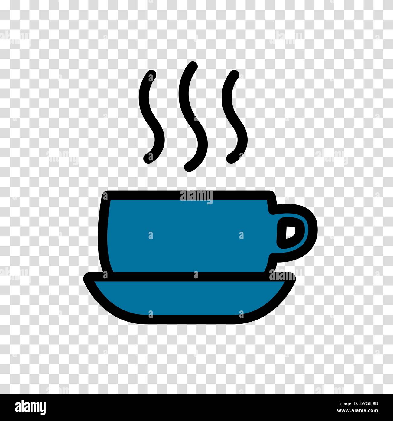 Coffee cup icon. Tea cup symbol. Vector clipart on a transparent ...