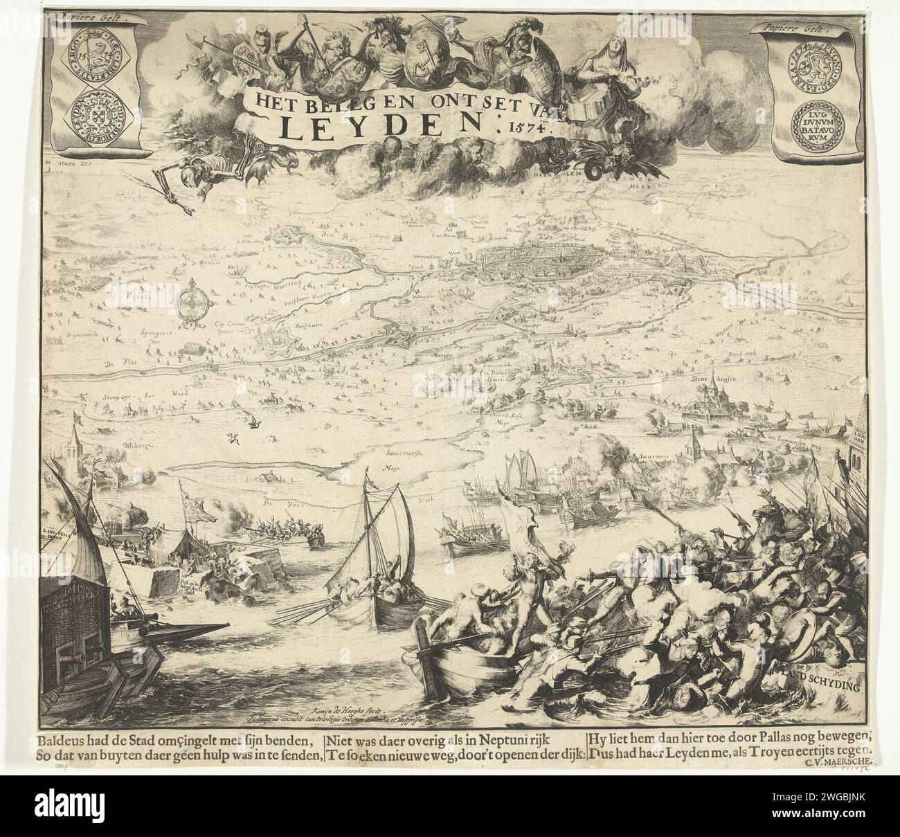 Siege and Relief of Leiden, 1574, 1687 - 1691 print Siege and Relief of ...