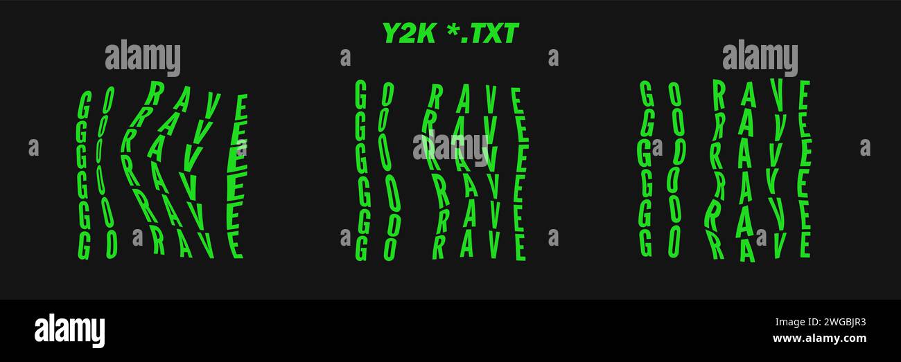 Collection psychedelic written words - GO RAVE. Psychedelic retro ...