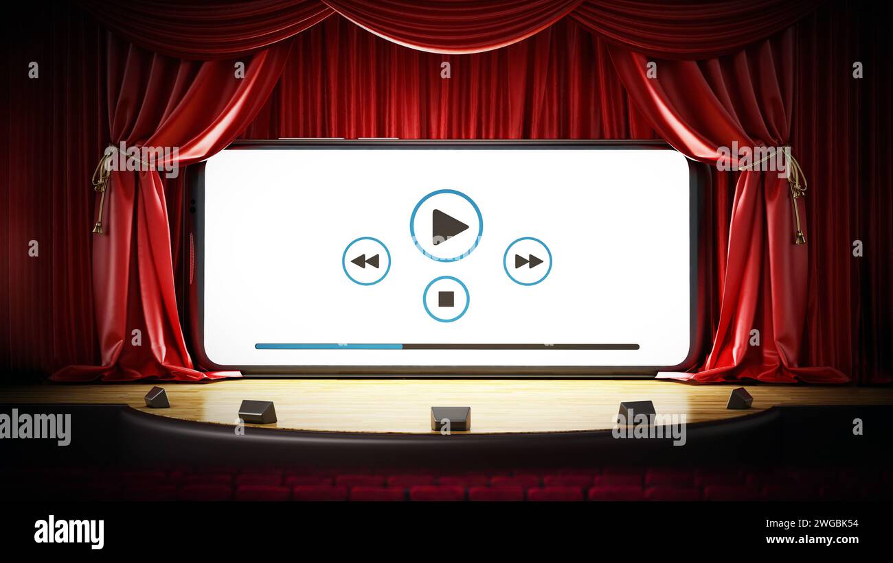 Tv screen red curtain hi-res stock photography and images - Alamy