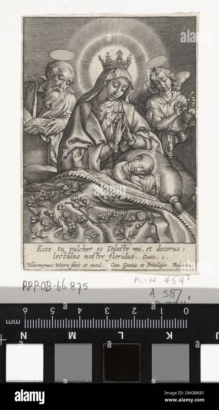 Maria and Joseph at the sleeping Christ child, Hieronymus Wierix, 1563 - Before 1619 print The ...