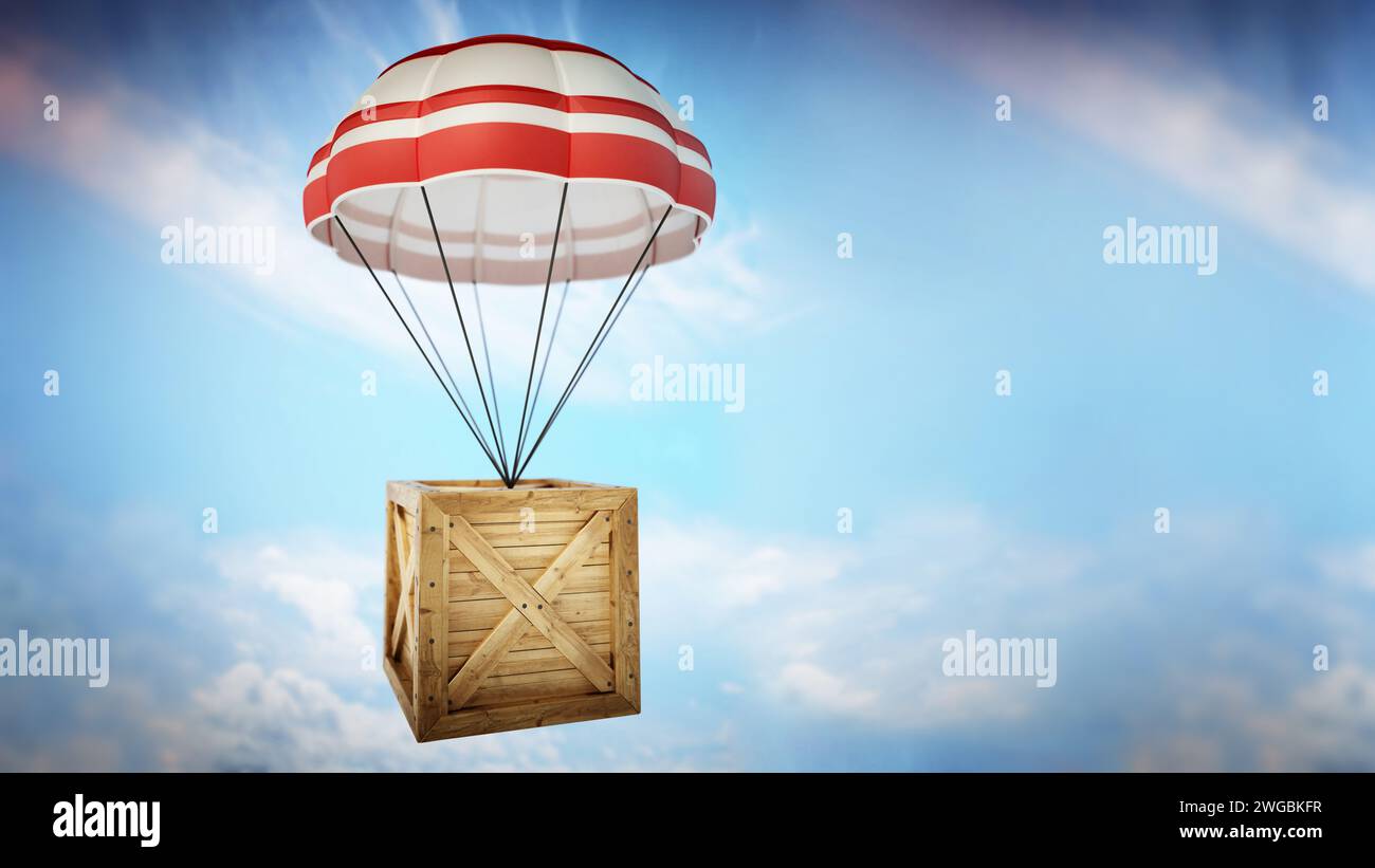 Parachute box drop hi-res stock photography and images - Alamy