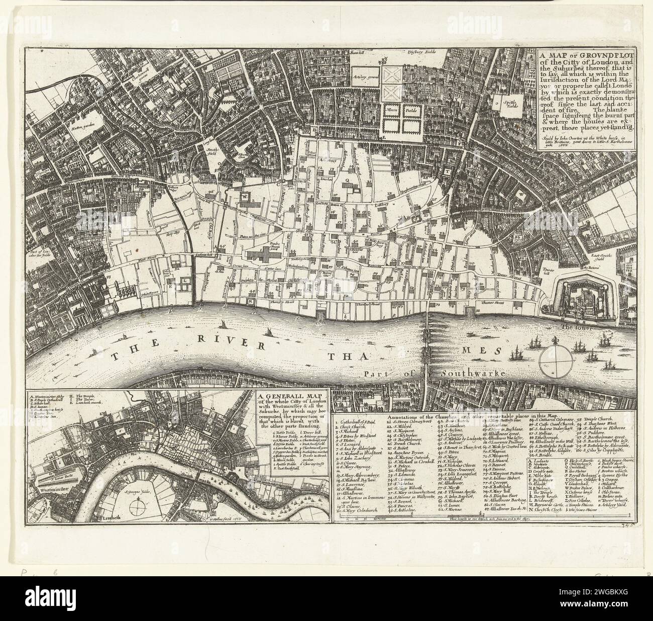 1666 map london hi-res stock photography and images - Alamy