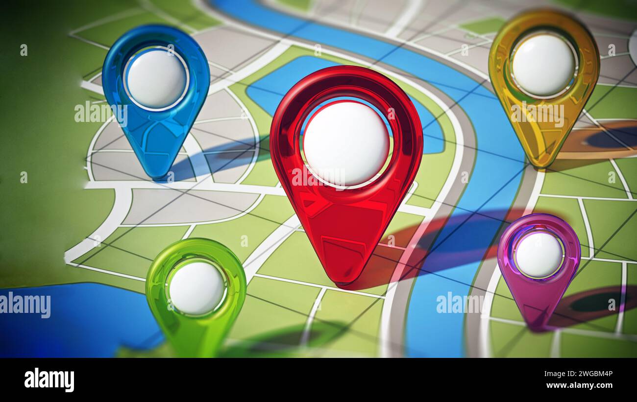 Map markers tourism hi-res stock photography and images - Alamy
