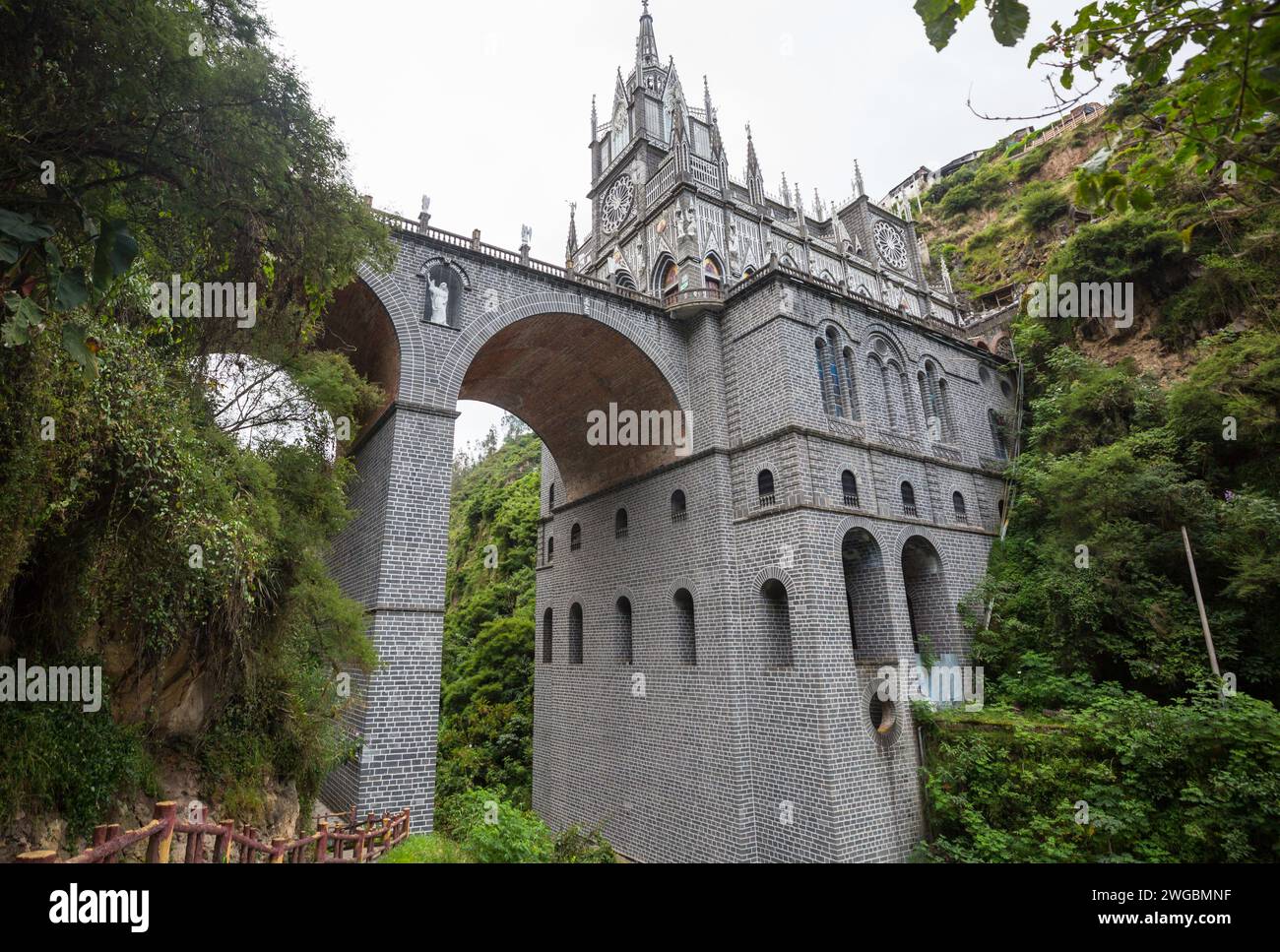 National Shrine Basilica of Our Lady of Las Lajas over the Guaitara ...