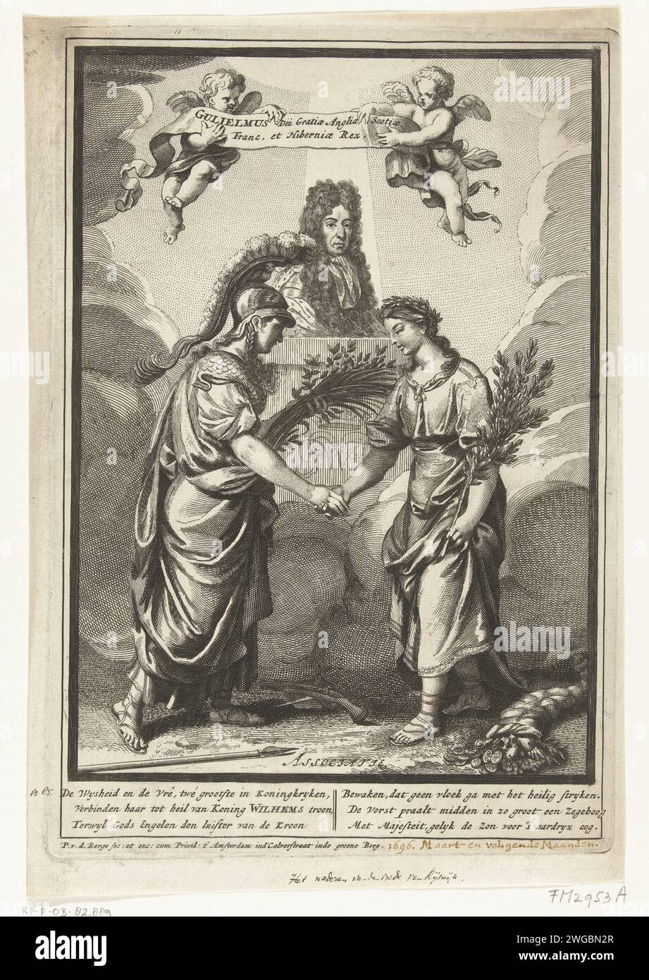 Allegory at the approaching peace of Rijswijk, 1696, 1696 print ...