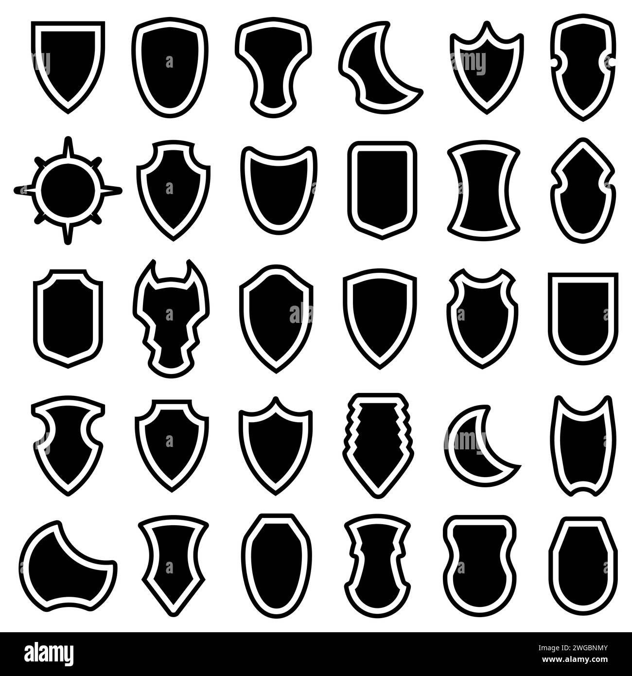 Blank shields Black and White Stock Photos & Images - Alamy