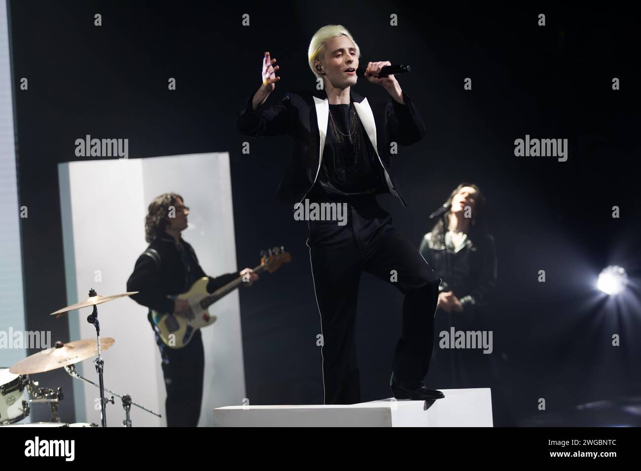 KYIV, UKRAINE - FEBRUARY 2, 2024 - Lead singer of the Ziferblat band ...