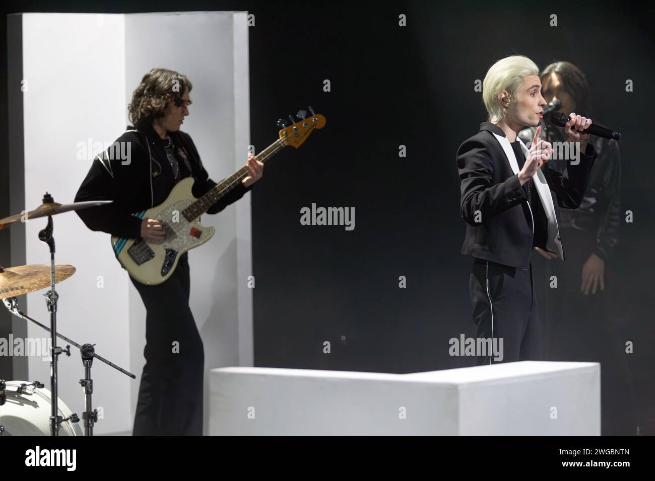 KYIV, UKRAINE - FEBRUARY 2, 2024 - Lead singer of the Ziferblat band ...