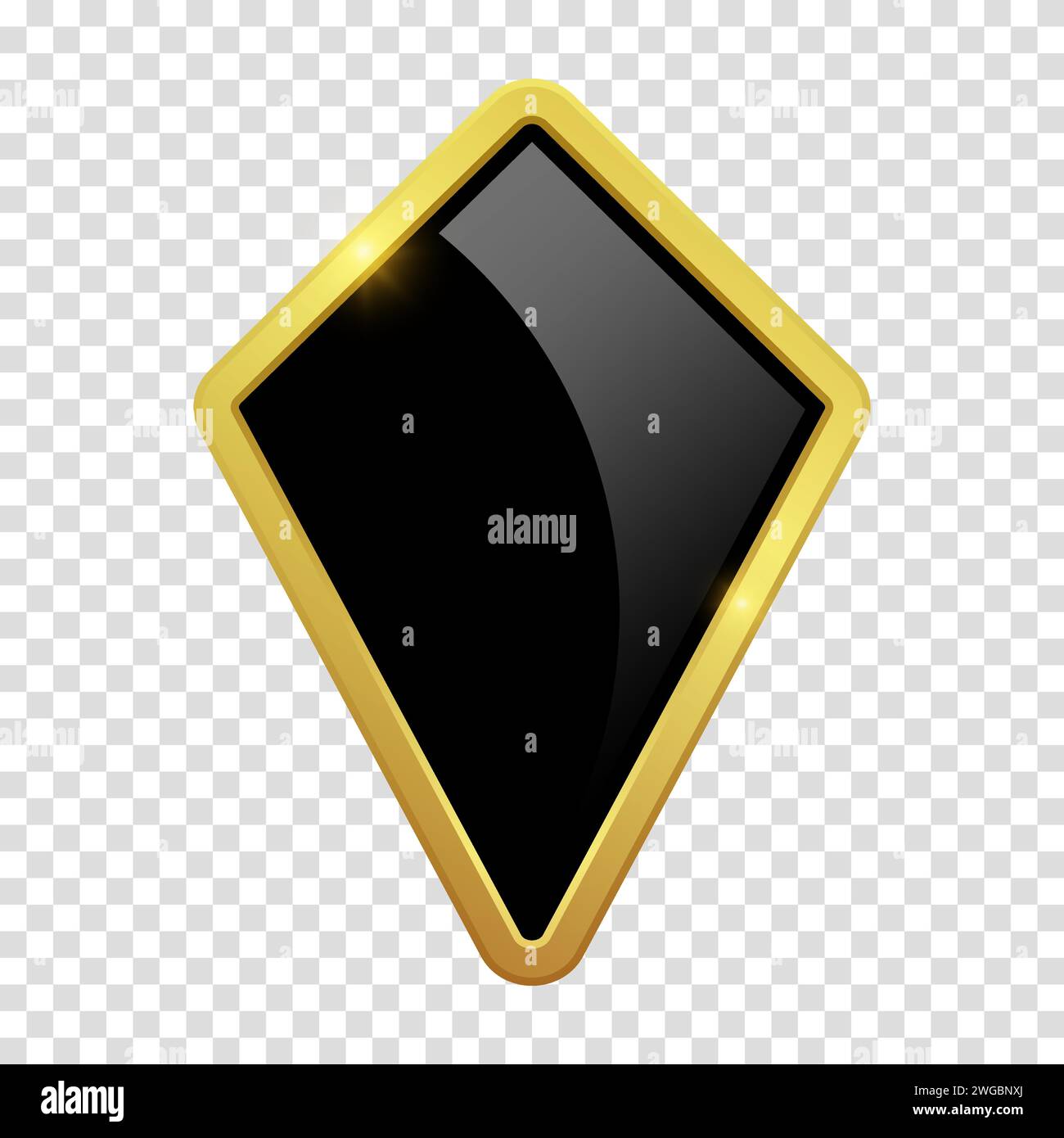 VIP luxury logo design element. Black shield with glossy bright golden ...