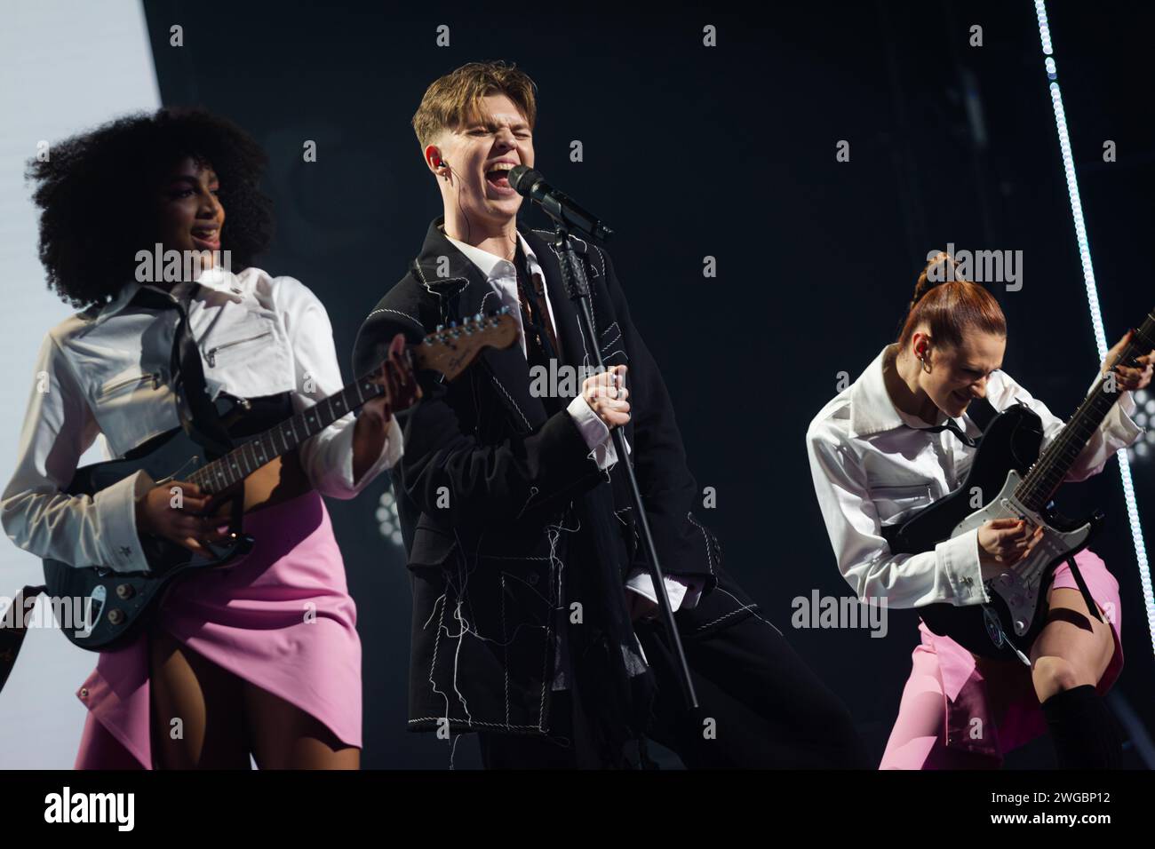 KYIV, UKRAINE - FEBRUARY 2, 2024 - Singer Drevo performs his Endless ...