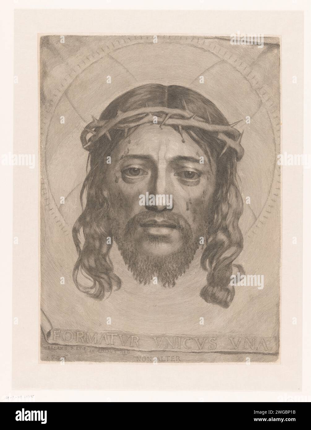 Veronica sweat cloth, Claude Mellan, 1649 print paper engraving ...