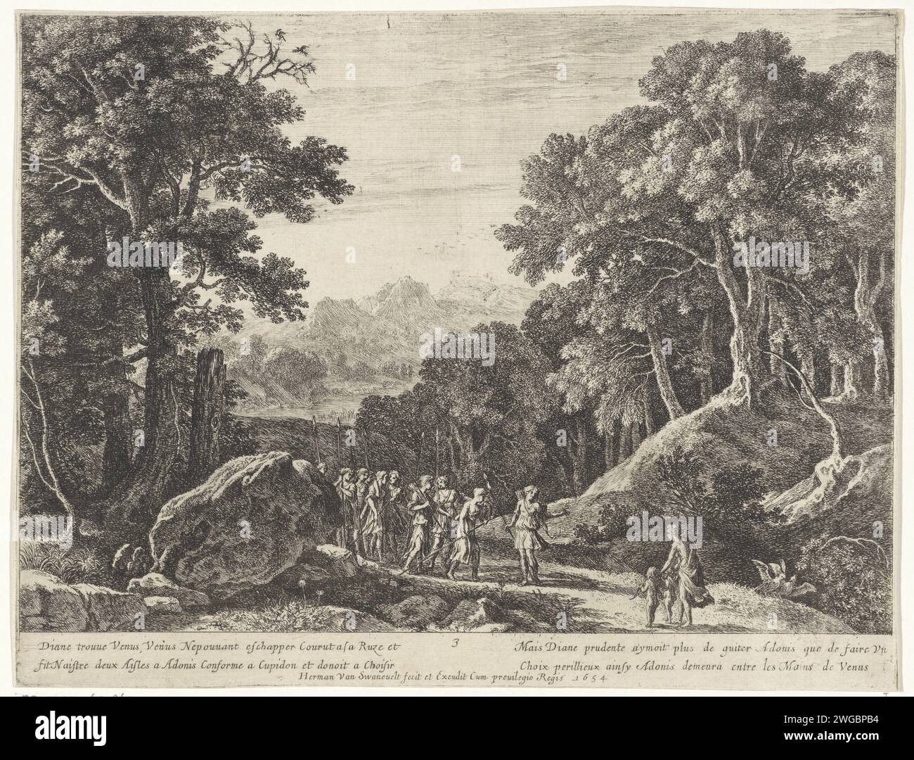 Venus offers Diana the choice between Cupido and Adonis, Herman van ...