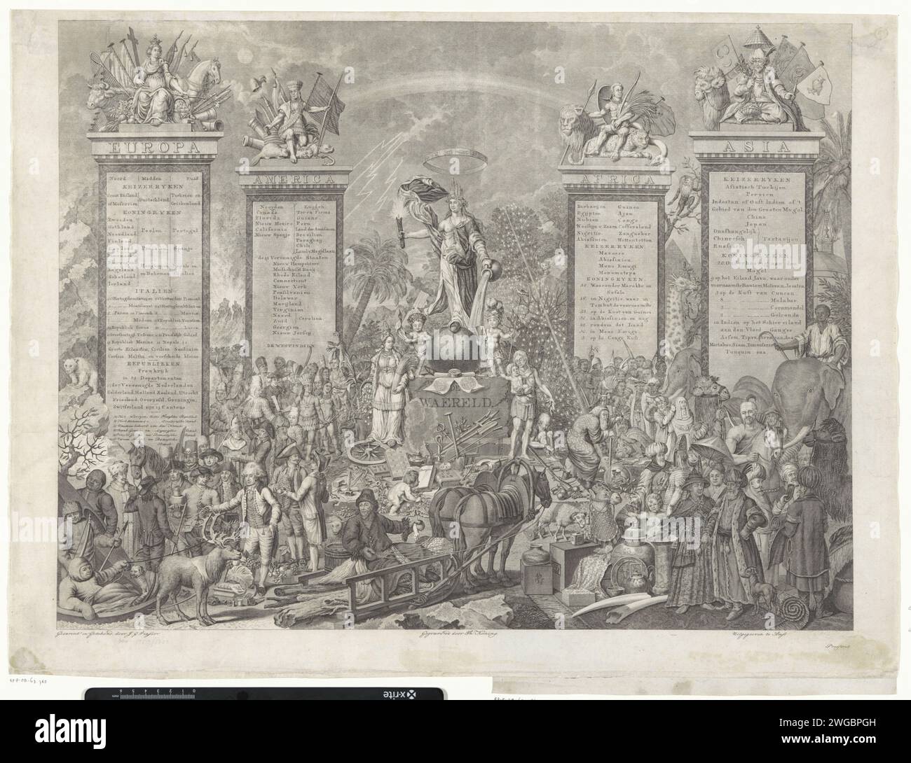 Allegorical representation of the world, Theodoor Koning, After Jan ...