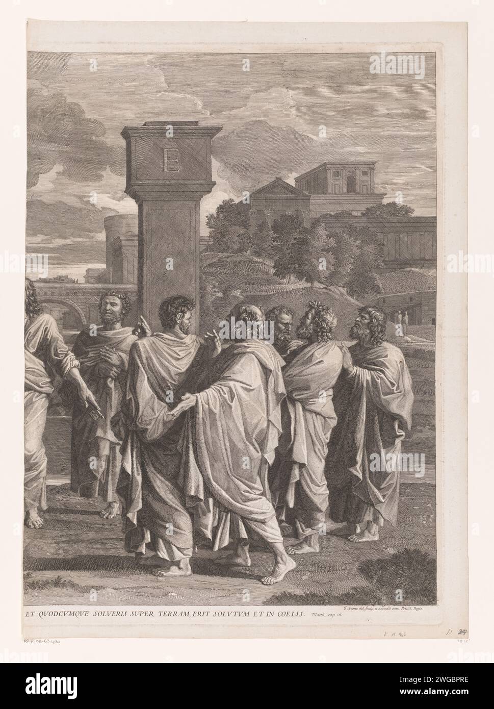 Christ hands the keys to Peter (Judge part), Jean Pesne, After Nicolas ...