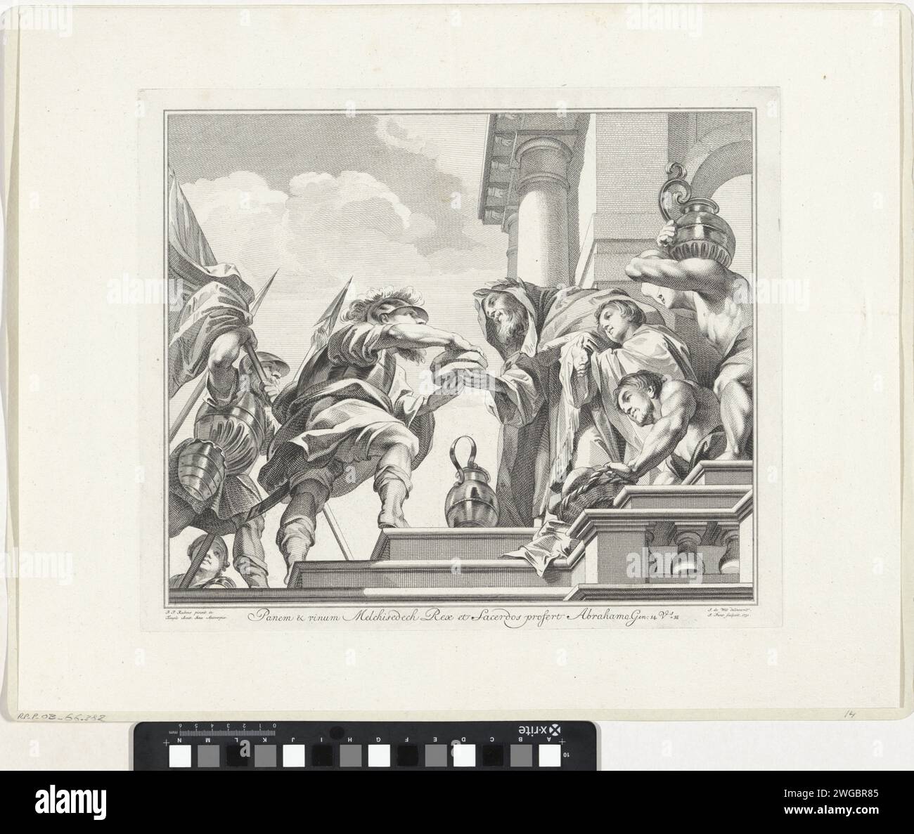 Melchizedek offers Abraham Brood en Wijn, Jan Punt, After Jacob de Wit ...