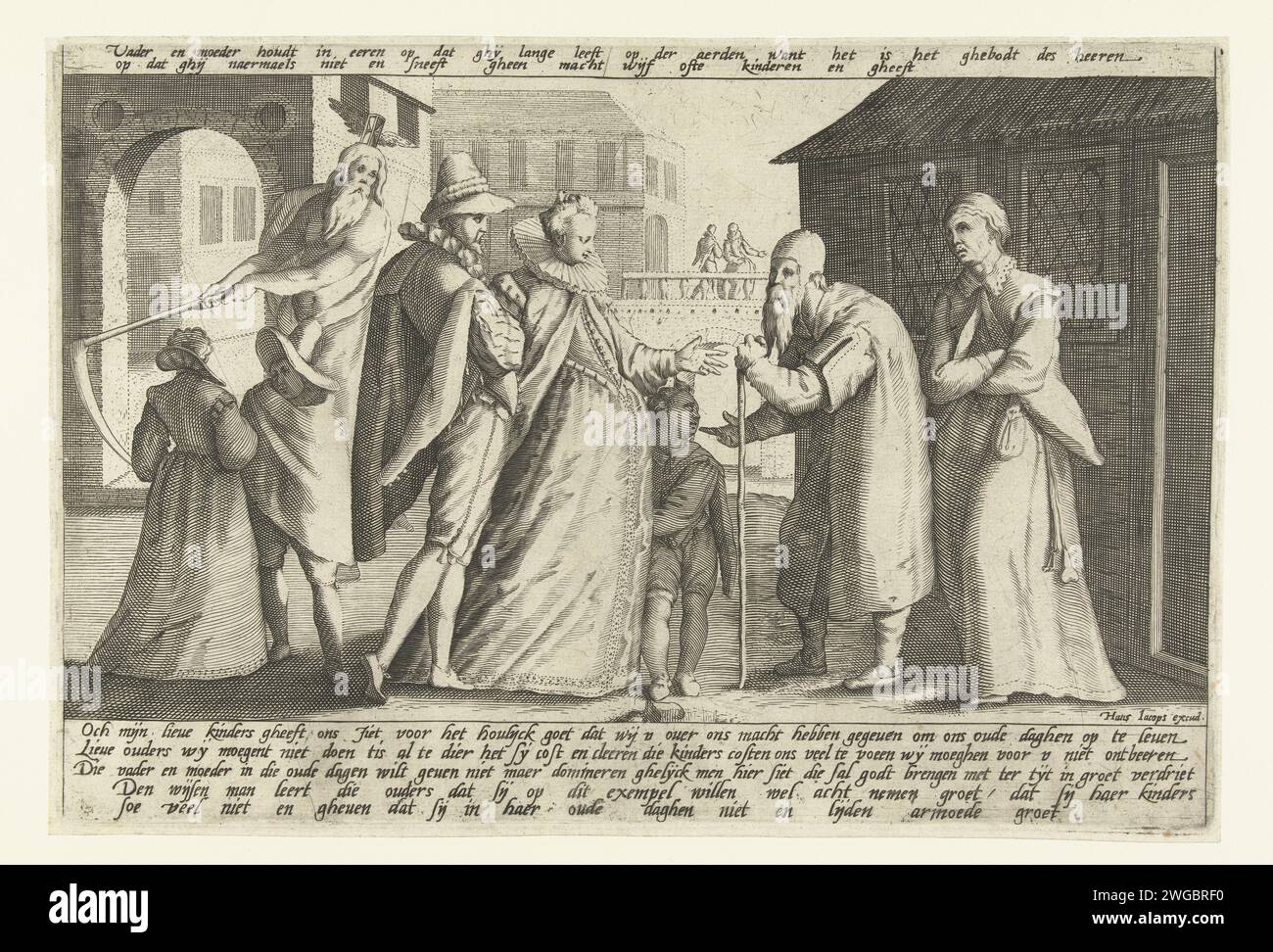 Poor Parents, Rich Children, 1580 - 1634 print A rich couple, dressed ...