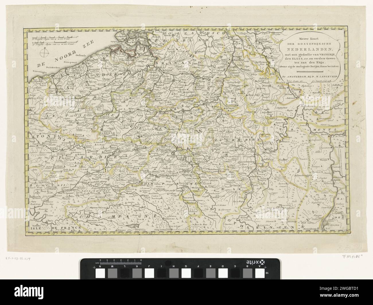 Map of the Austrian Netherlands, 1792, Cornelis van Baarsel, 1792 print ...