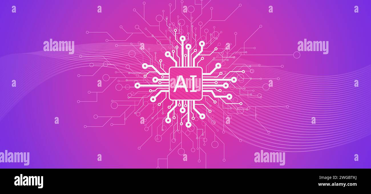 AI Artificial intelligence, connections, machine learning and computer ...