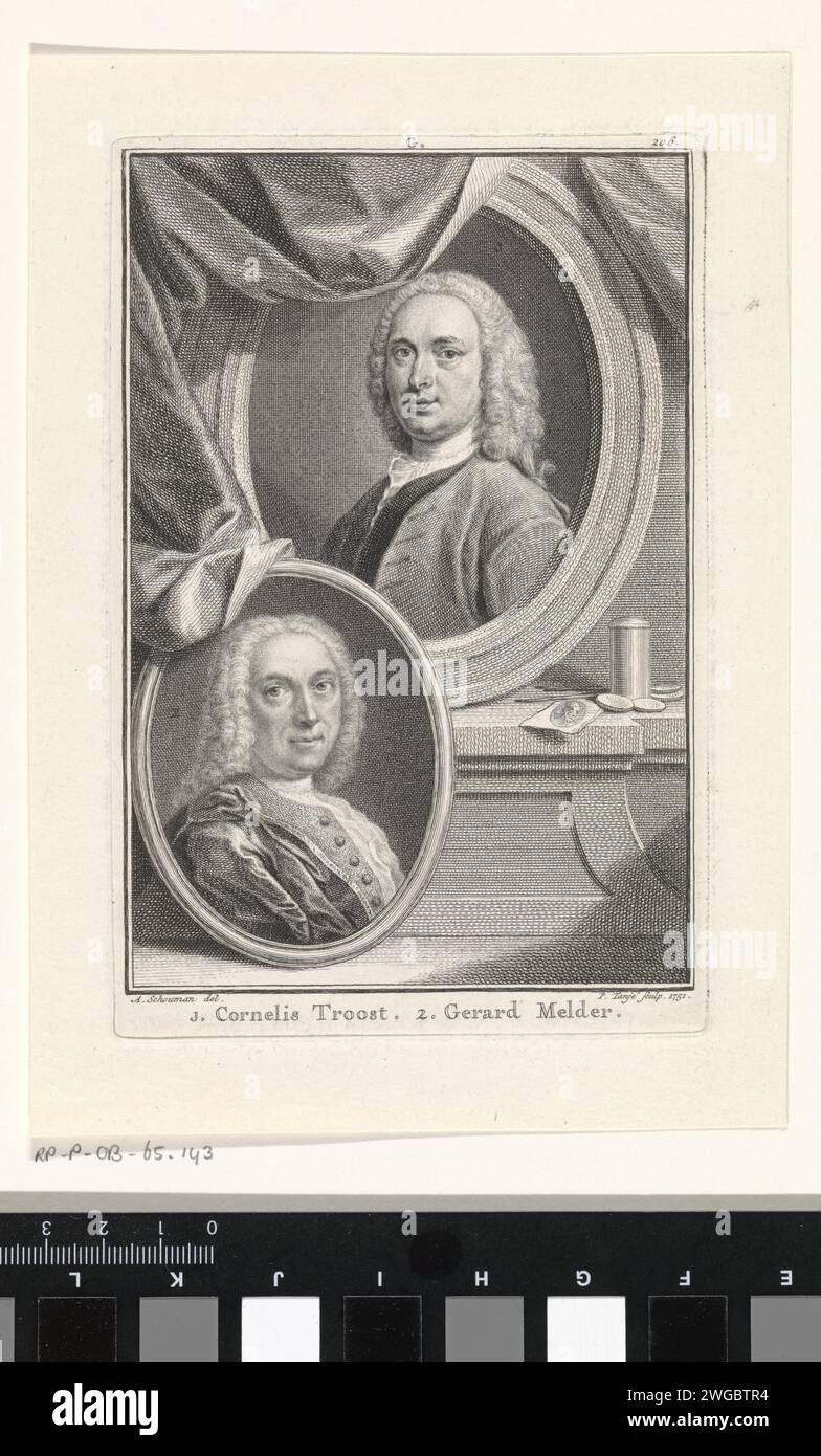 Portraits of Cornelis Troost and Gerard Melder, Pieter Tanjé, After ...