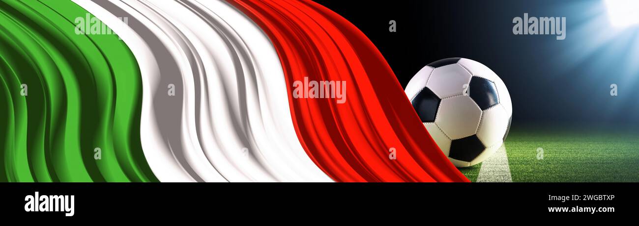 Football ball and the Italian flag, football championship and sport ...