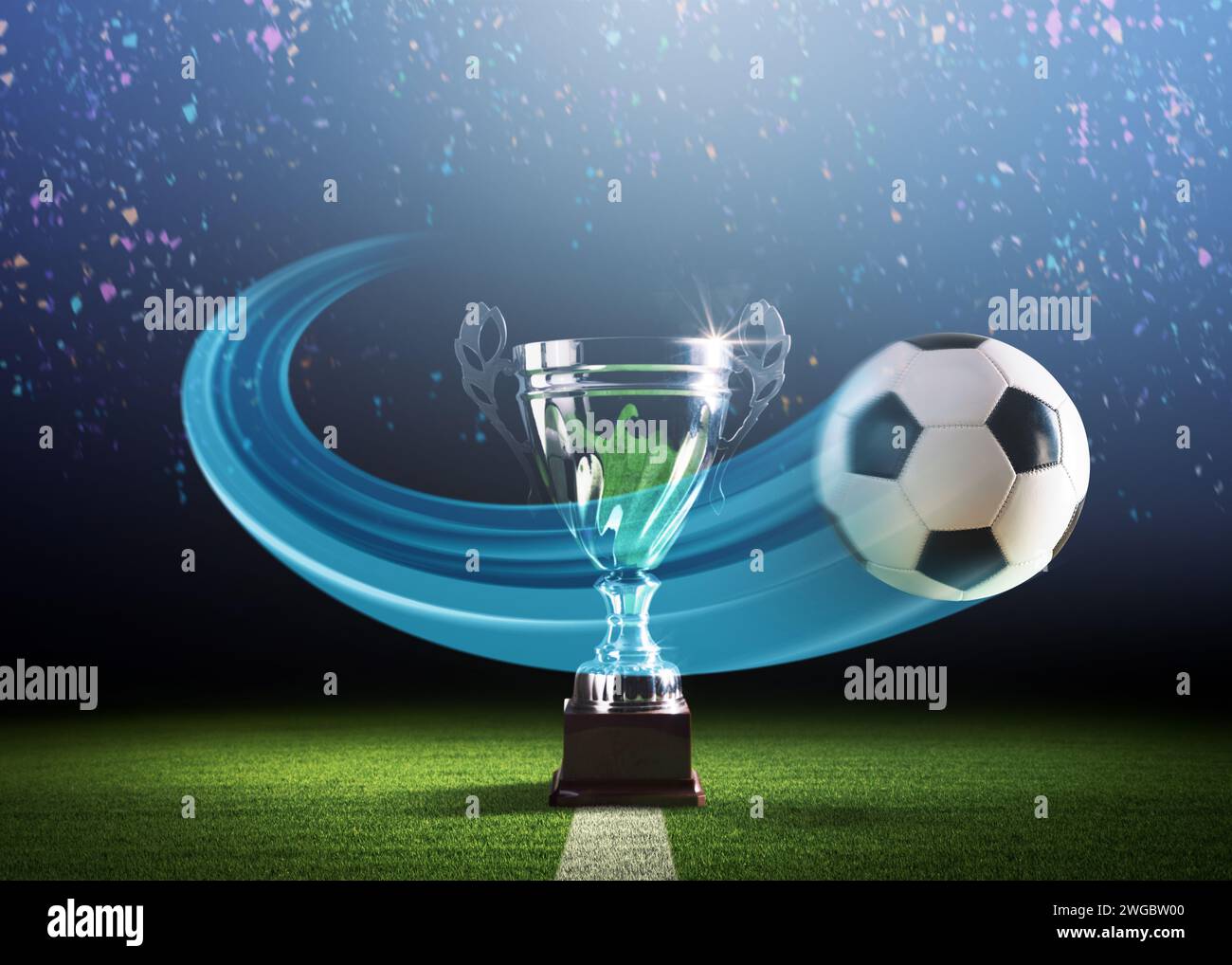 Soccer ball soccer stadium confetti hi-res stock photography and images ...