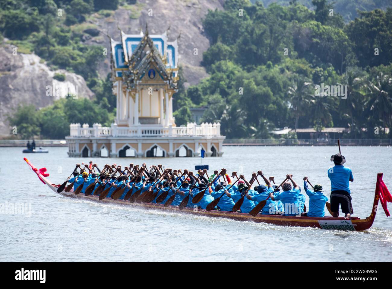 a Dragonboat or Longboat Team in front of the Royal pavillon on the ...