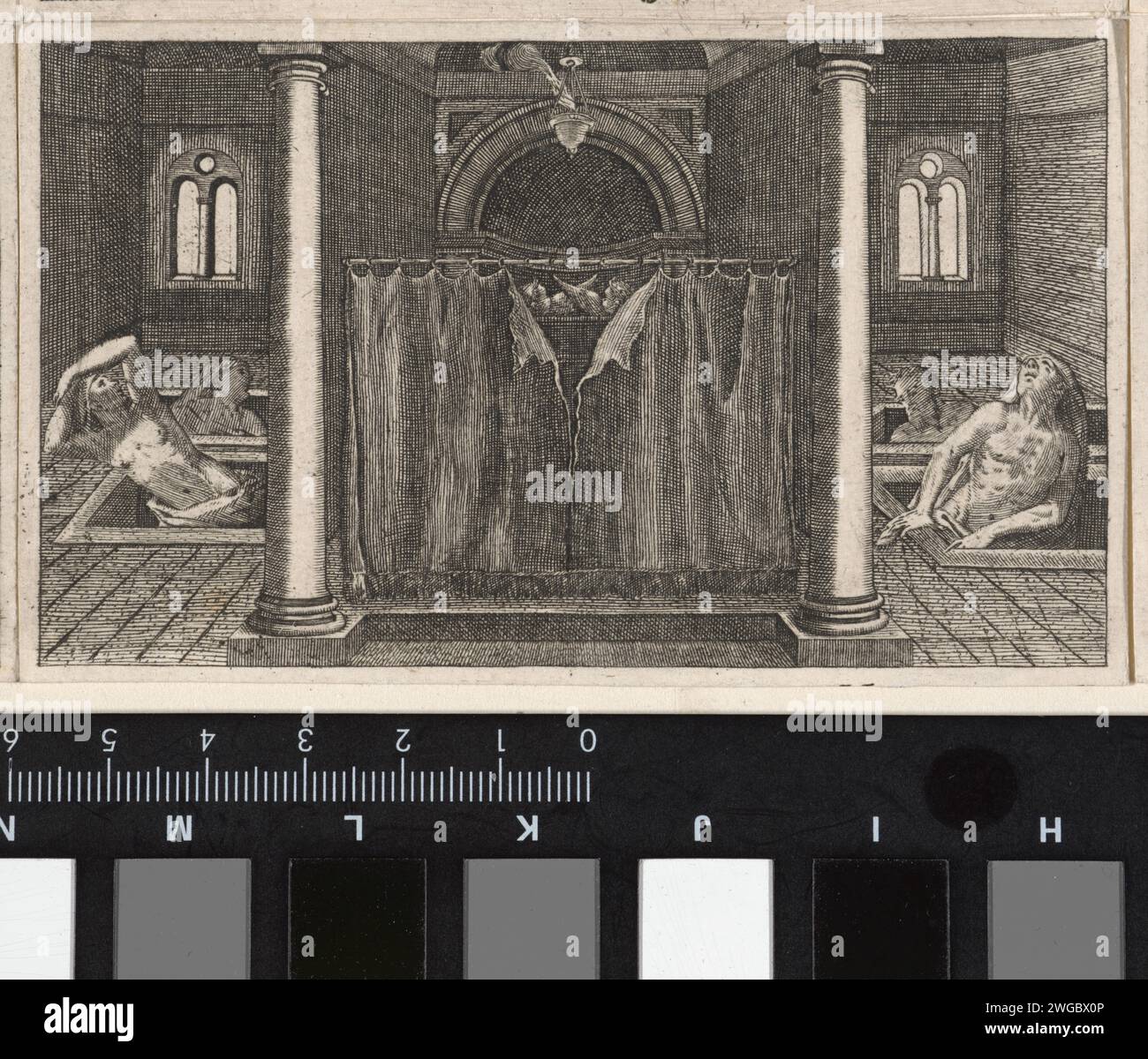 Re -rise of the dead, Johann Sadeler (I), 1580 - 1600 print In the ...