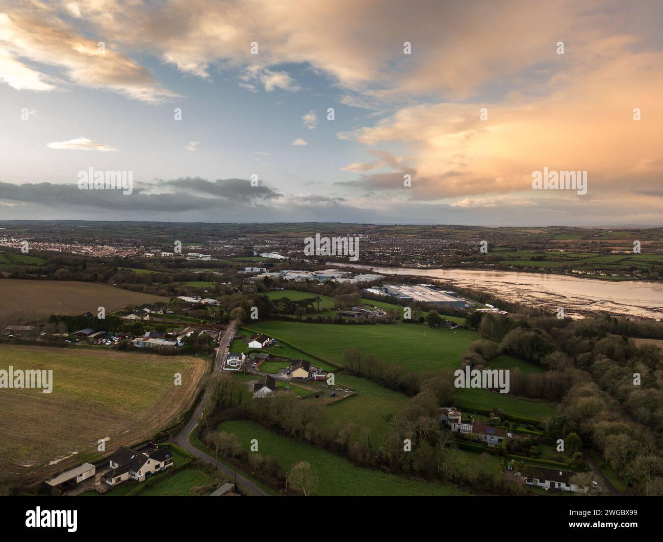 Aerial view of Carrigaline surroundings, County Cork, Ireland Stock ...