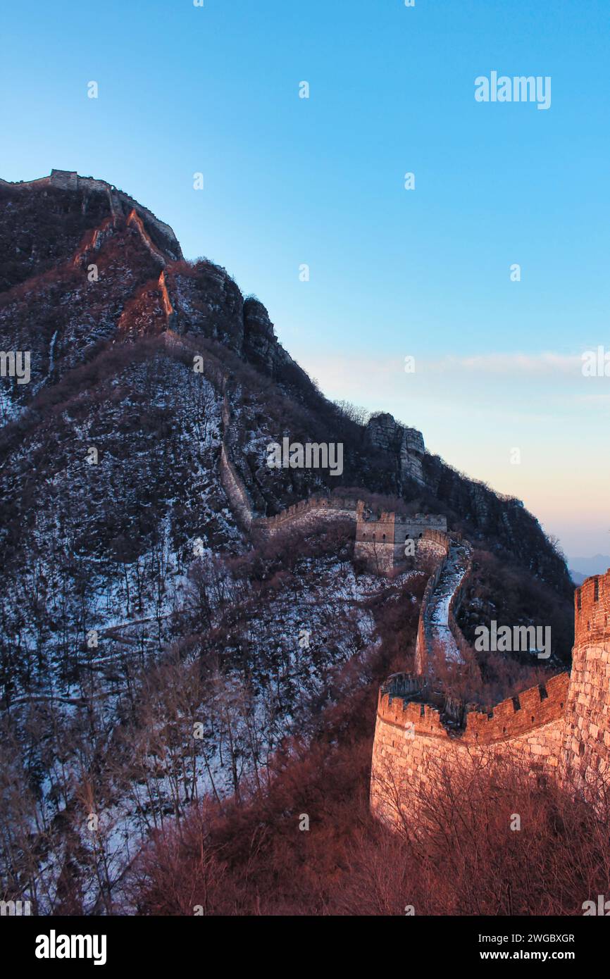 Great wall wild great wall with sunrise and sunset hi-res stock ...