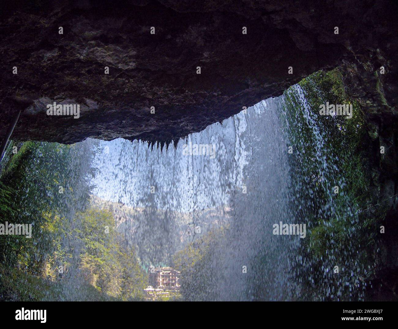 View from behind Giessbach Falls (Giessbachfalle) near Interlaken ...