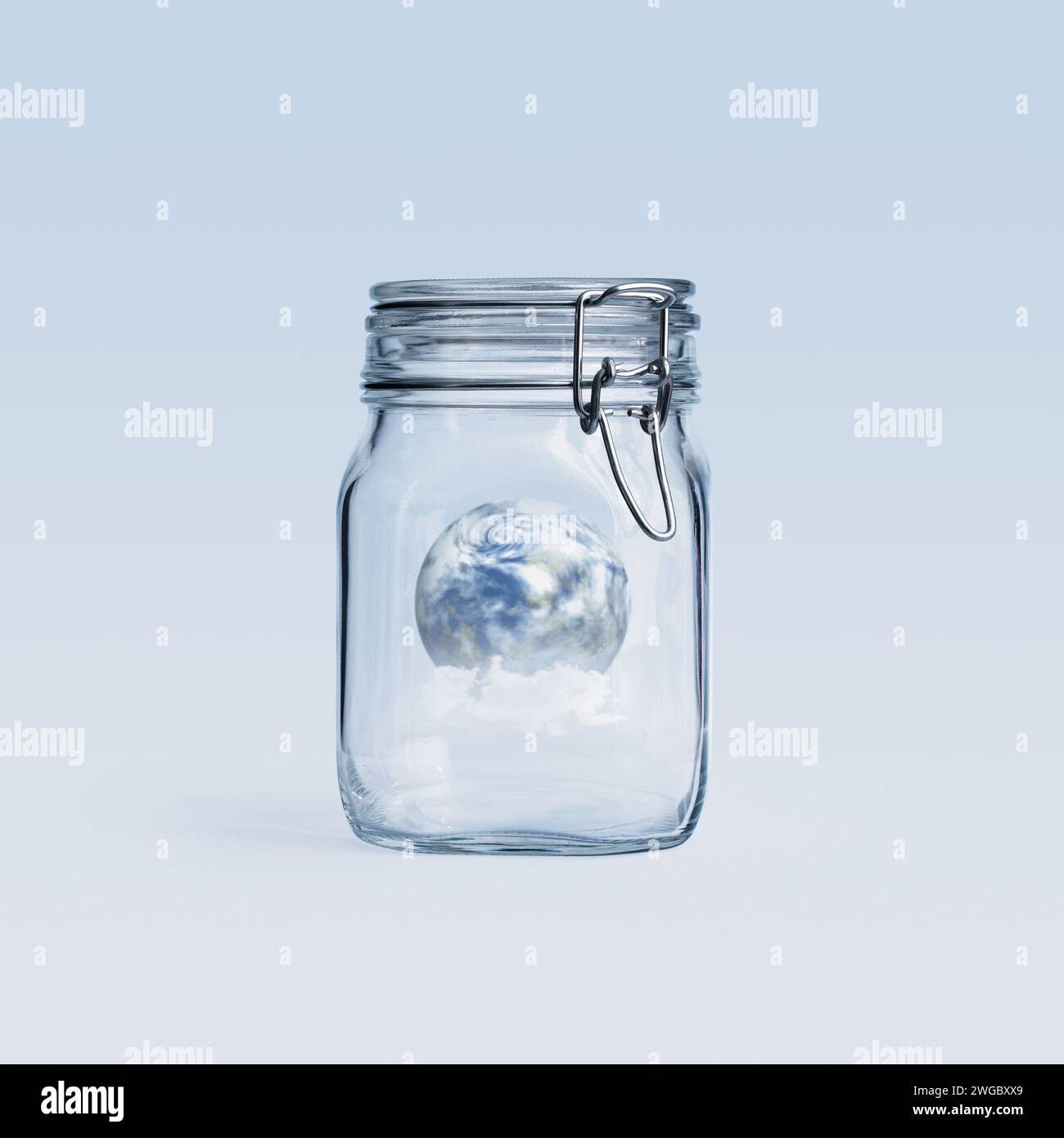 Planet Earth in a sealed glass jar, ecology and environmental ...