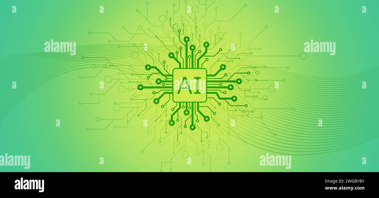 AI Artificial intelligence, connections, machine learning and computer ...