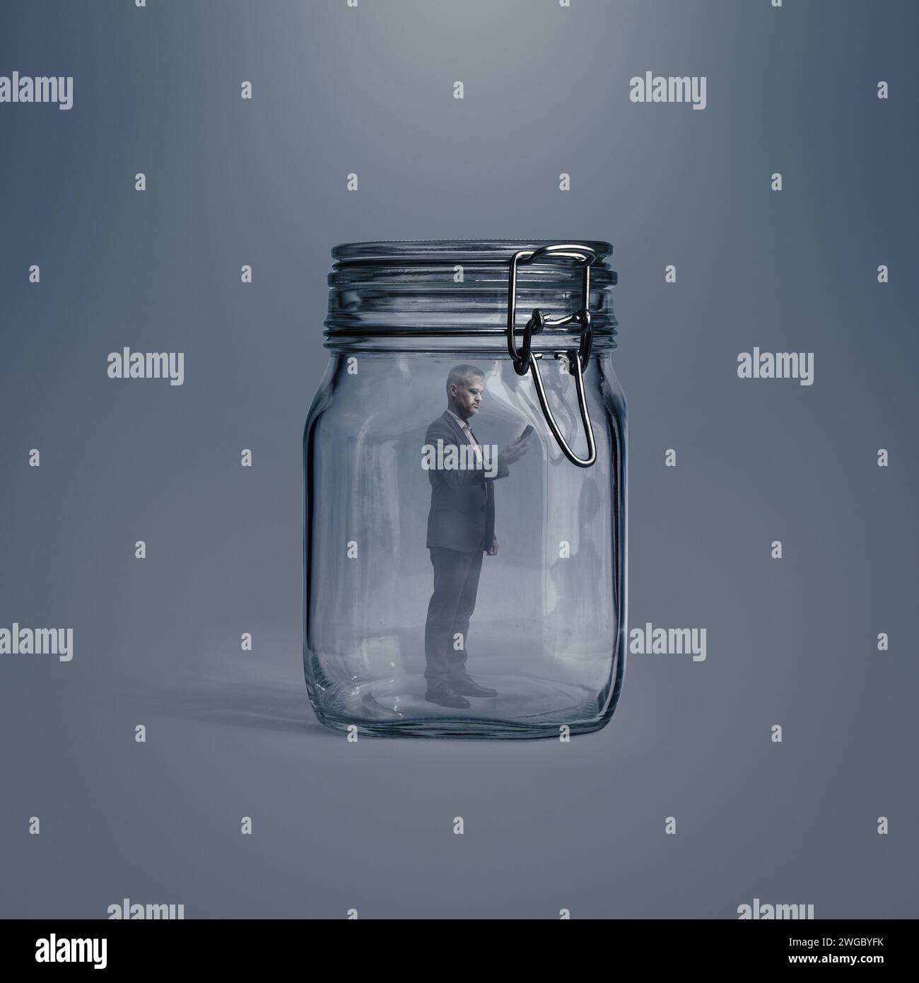Man trapped glass jar hi-res stock photography and images - Alamy