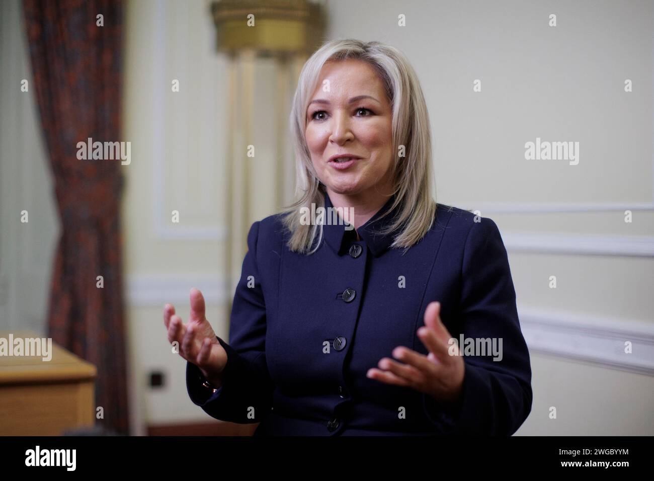 Behind the scenes at Stormont as First Minister Michelle O'Neill during ...