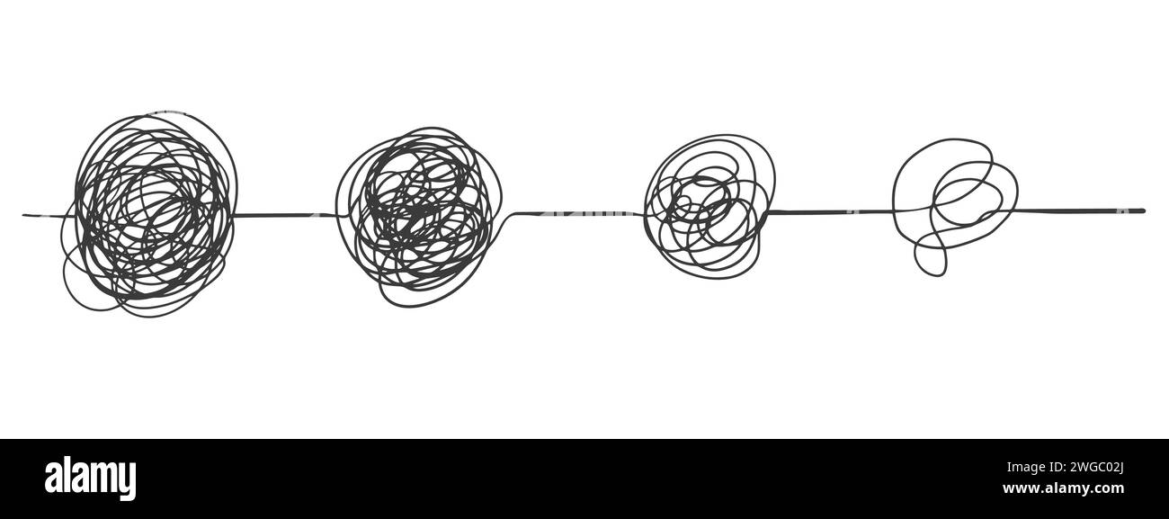 Line mind process complicated and easy ways, difficult and simple ...