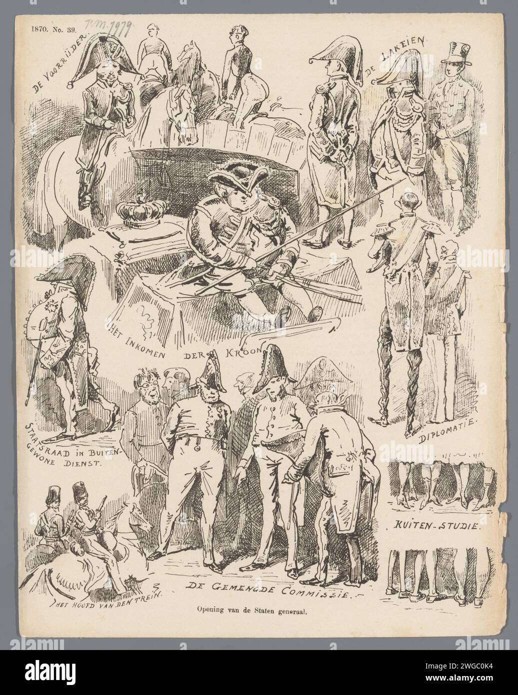 Cartoon on the opening of the States General, 1870, 1870 print Cartoon ...
