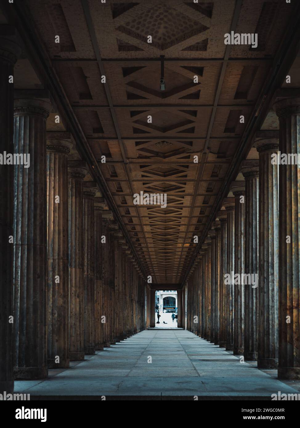 passage between columns in Berlin city Stock Photo - Alamy