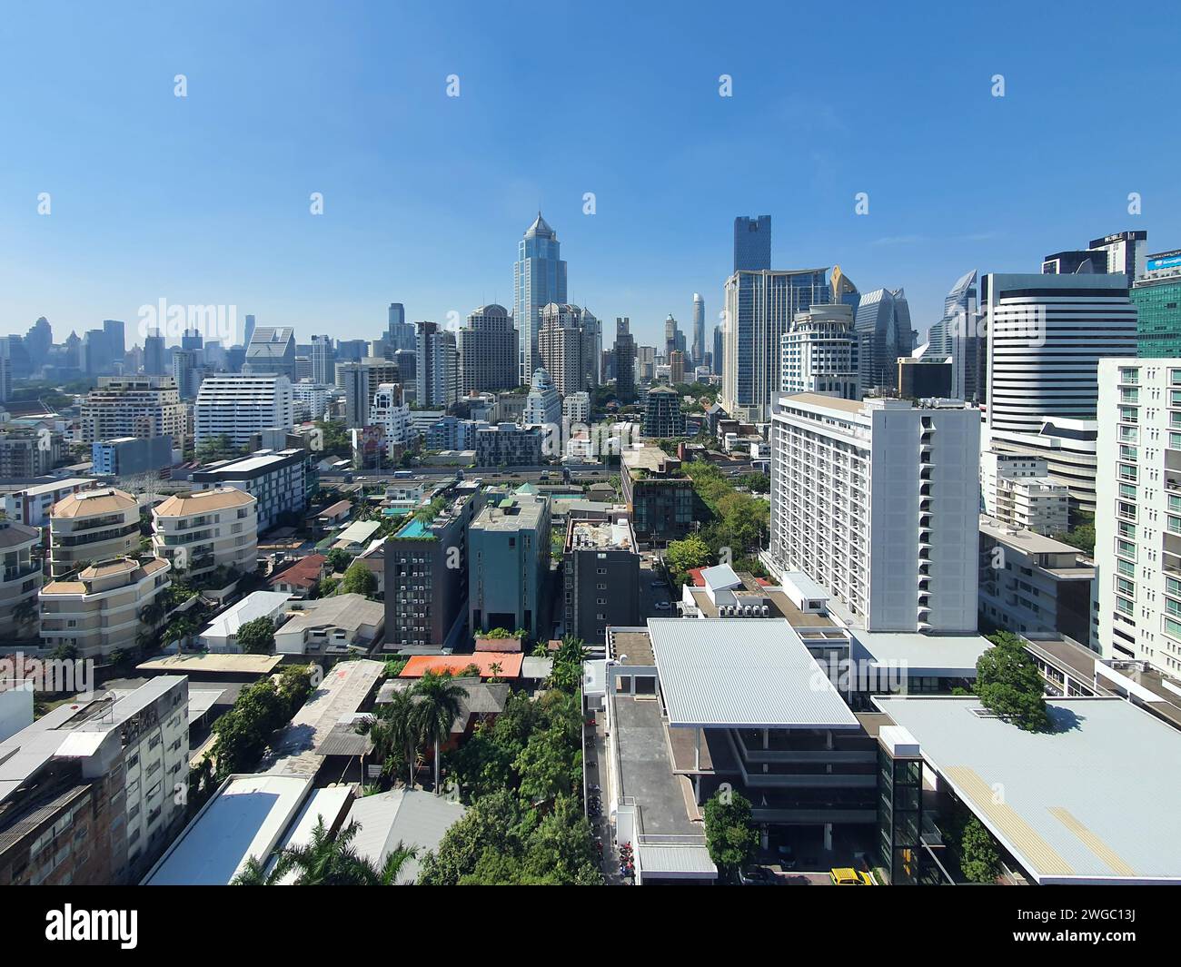 Bangkok, Thailand - January 10, 2024: Aerial view of Bangkok Skyline ...