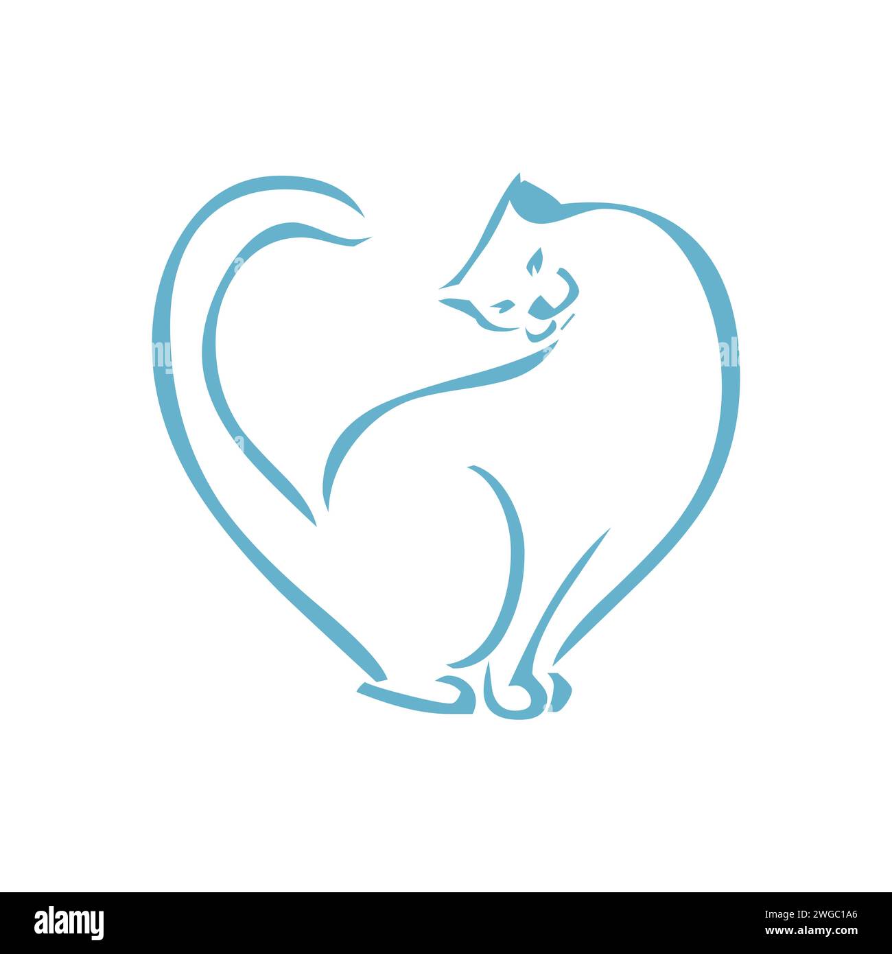 Hand Drawn Brush Linear Cat Icon Stock Vector Image & Art - Alamy