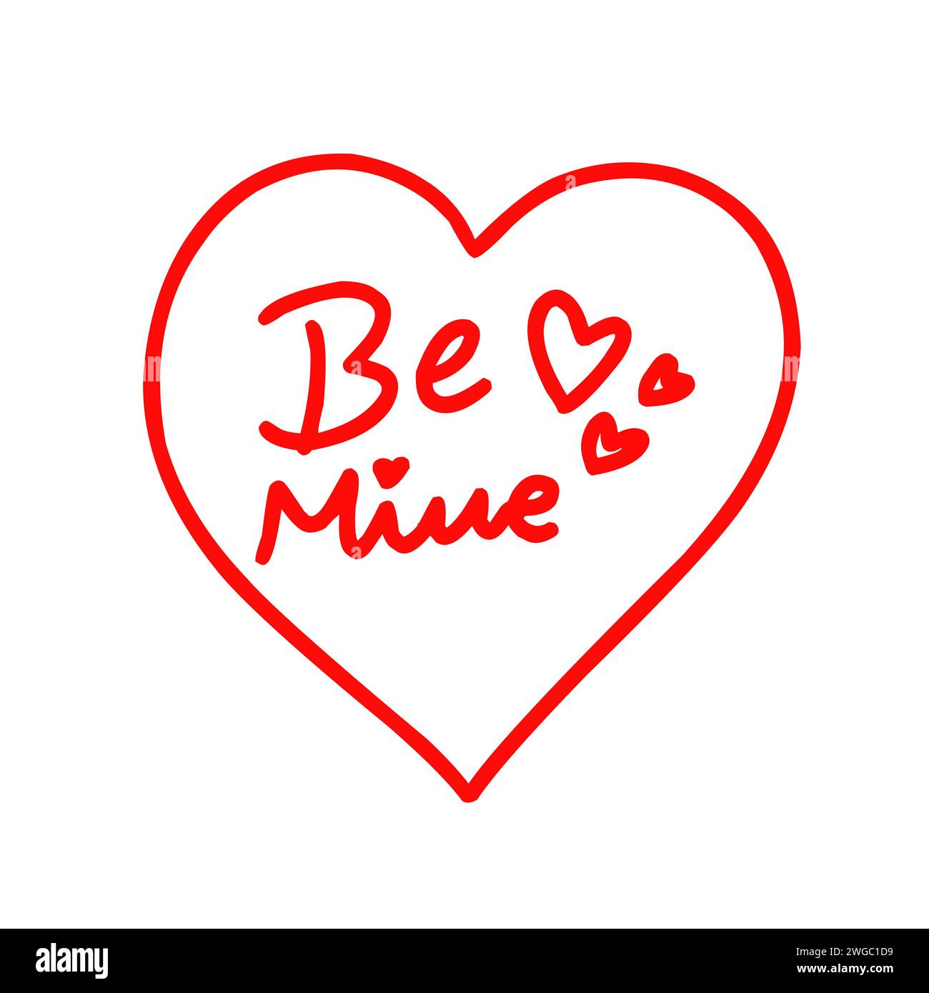 Red heart calligraphic text Stock Vector Images - Alamy