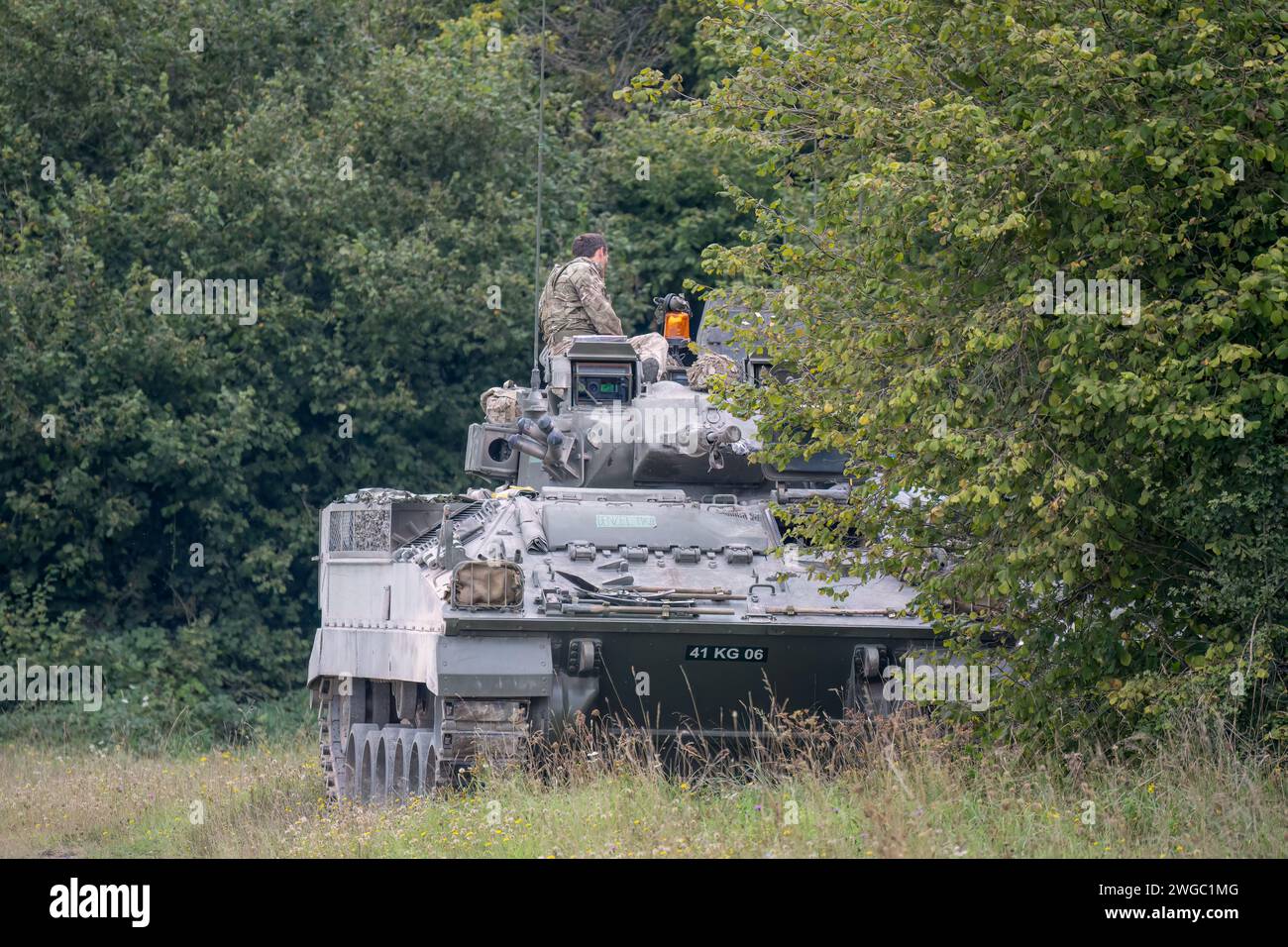 British army Warrior FV510 Infantry Fighting Vehicle in action on a ...