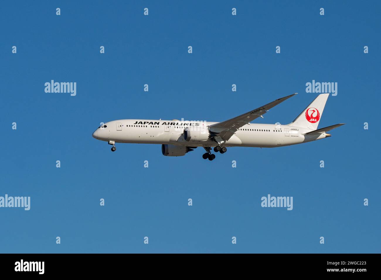 Los Angeles, California, USA - 12 January 2023: Boeing 787 Dreamliner passenger jet ...