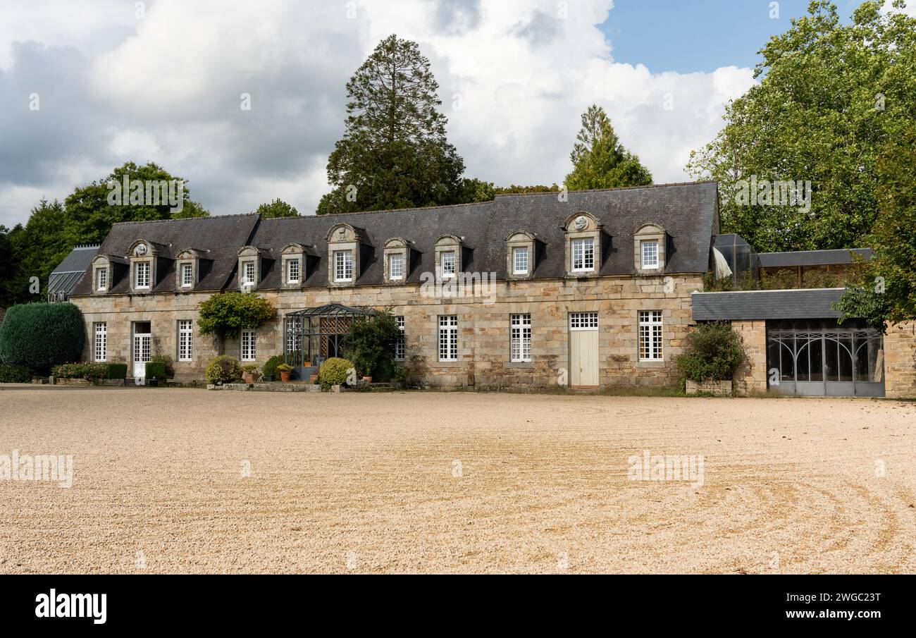 Converted and occupied stables at Chateau de Kergrist, France. Medieval ...